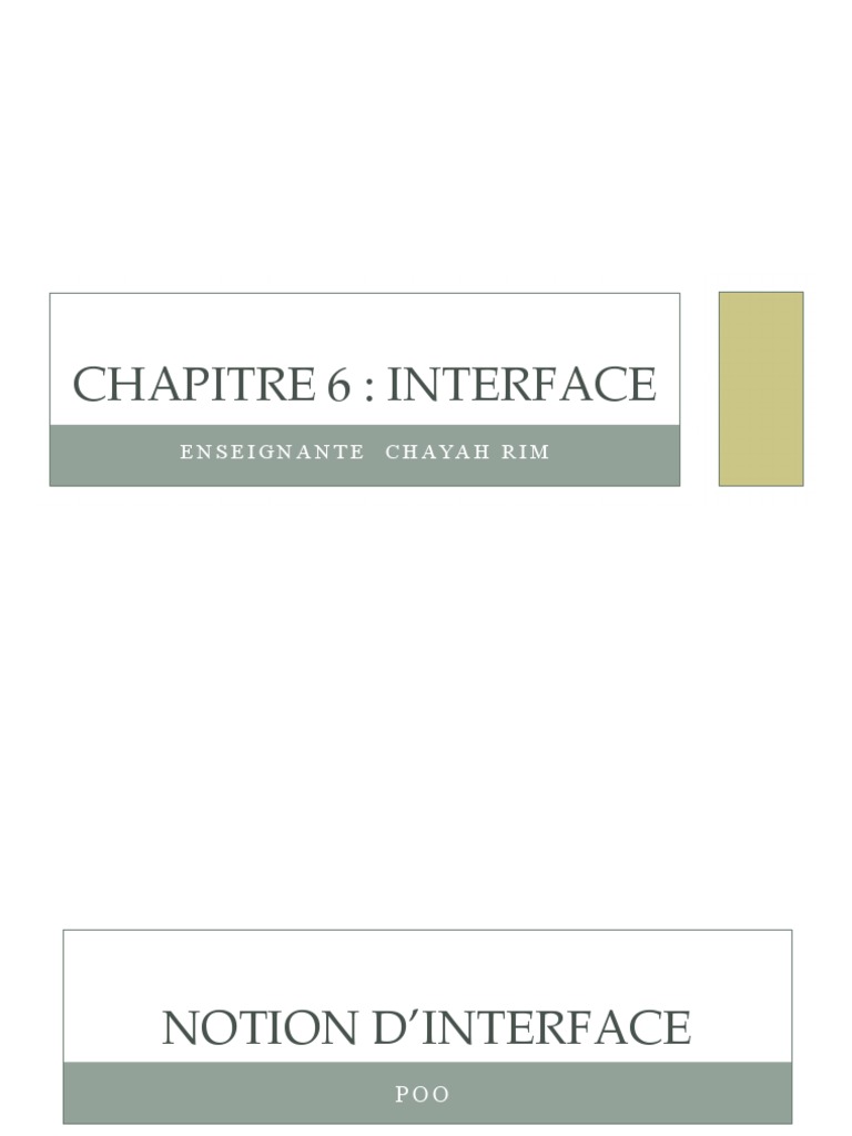 Interfaces en Java : Concepts et Exemples | PDF | Interface (Informatique) | Classe (informatique)