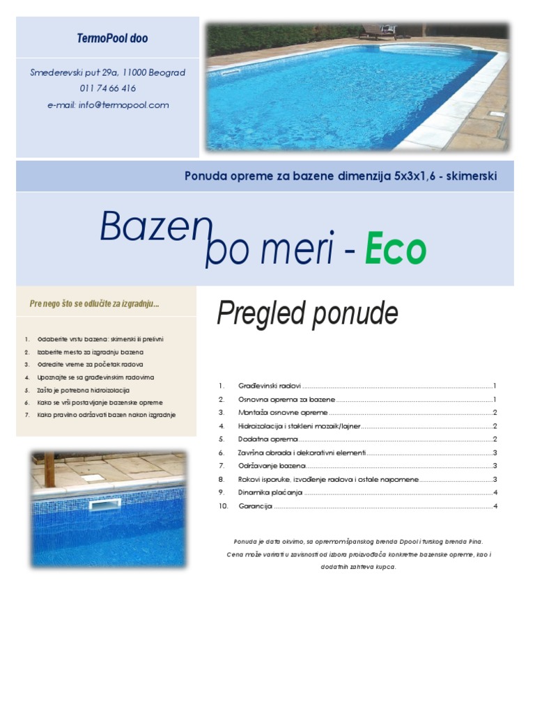 Eko Bazen 5 X 3 X 1 6 Skimer | PDF