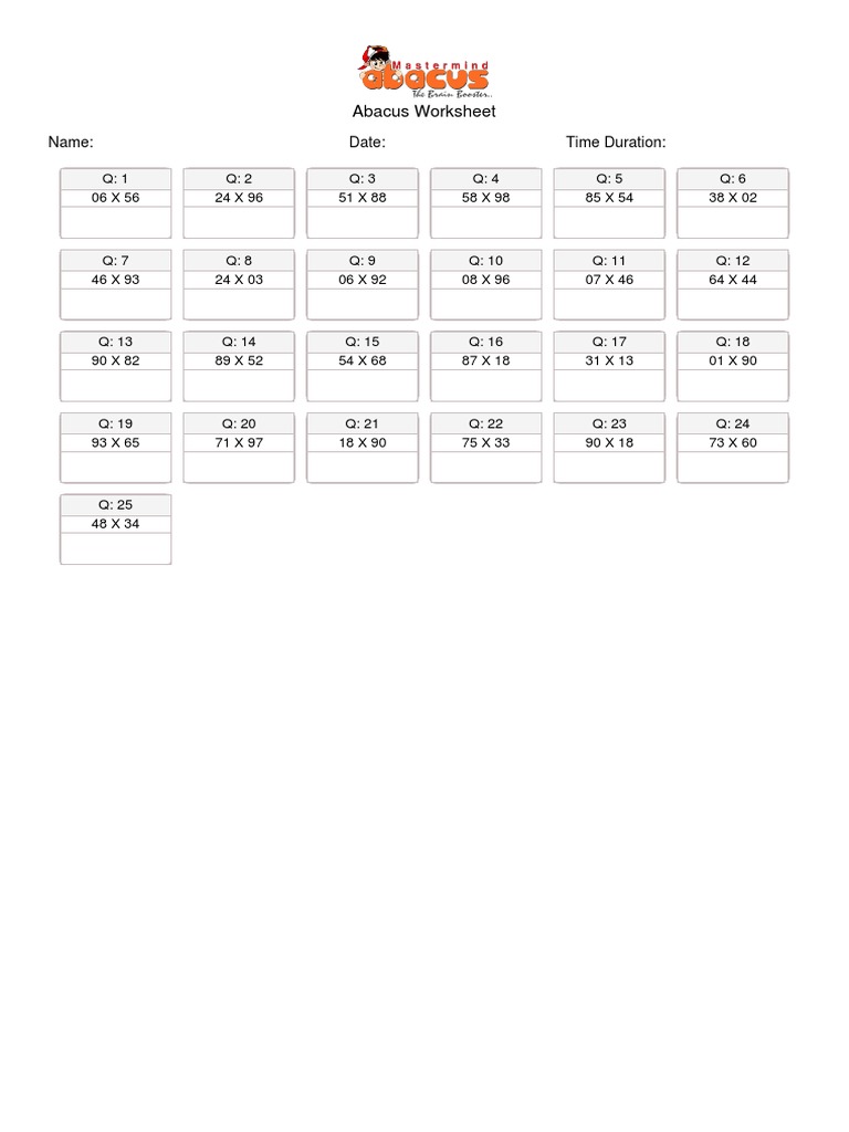 Multiplication 25 | PDF