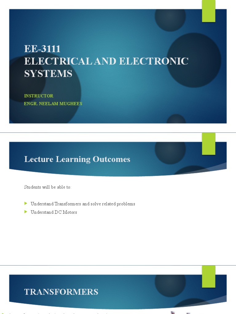 EES (Lec19) | PDF | Electric Motor | Transformer