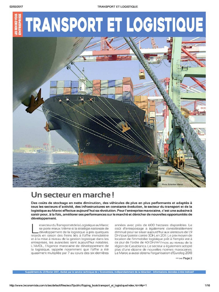 Dossier Spécial - L'économiste - Transport Et Logistique | PDF
