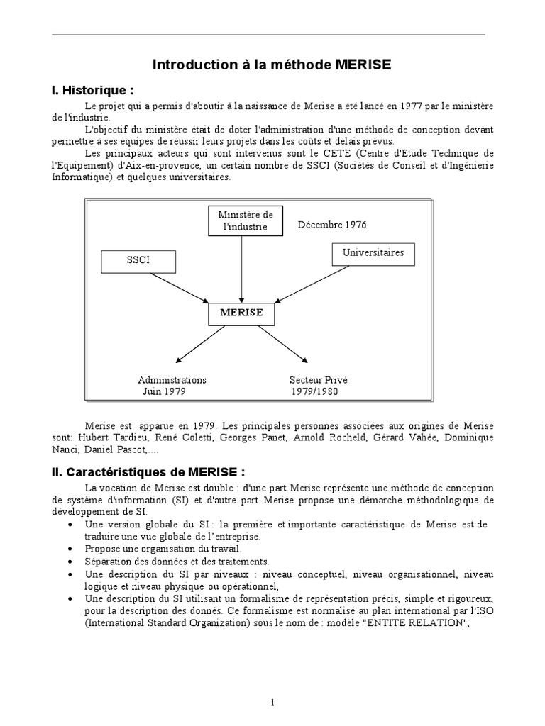 Cours2: Introduction À La Méthode Merise | PDF | Ingénierie des ...