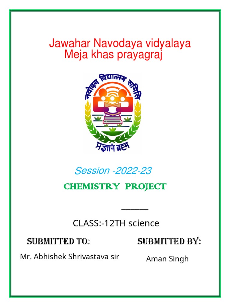 12th Chemistry Project PDF | PDF | Rayon | Cellulose