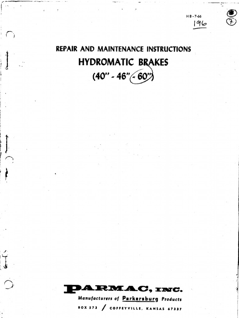 Parmac - 40,46,60 Pulg Hidromatic Brakes | PDF