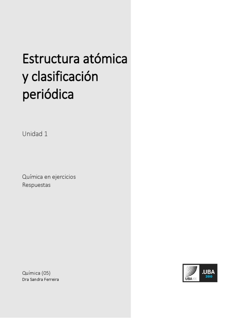 Química en Ejercicios. Respuestas. ÑUnidad 1 - Química | PDF ...
