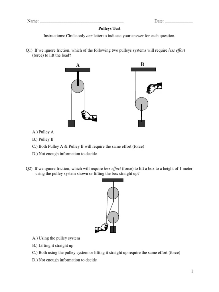 Pulley-Test - FINAL 01-19-10 | PDF | Force | Manufactured Goods