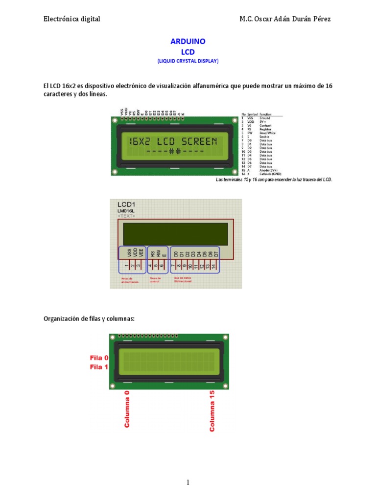 Arduino Tema3 - LCD - 2 | PDF | Electrónica | Pantalla de cristal líquido