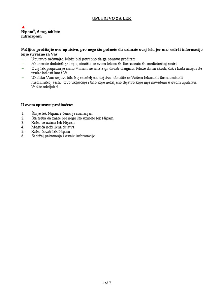 Uputstvo Za Lek | PDF
