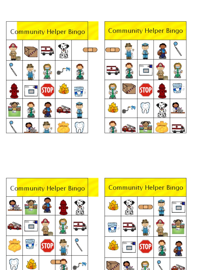 Bingo Community Helpers | PDF