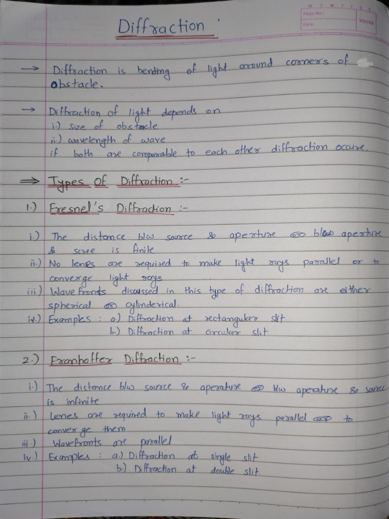 Unit 2 (Part 1) Diffraction | PDF