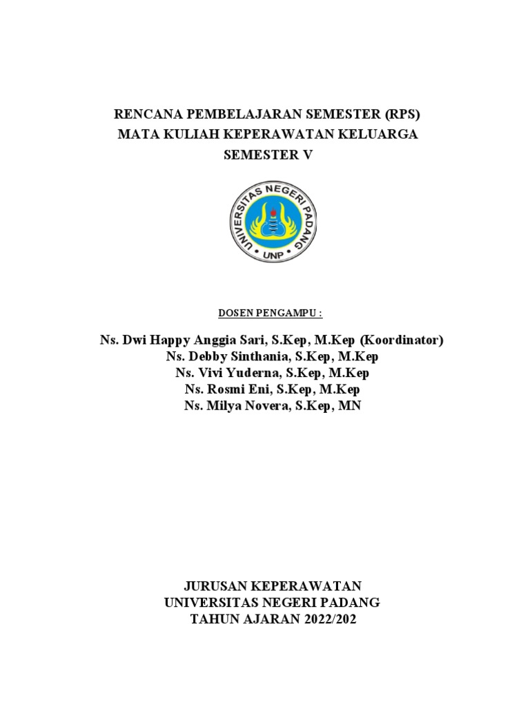 RPS Keperawatan Keluarga Semester Jul-Des 2022 | PDF