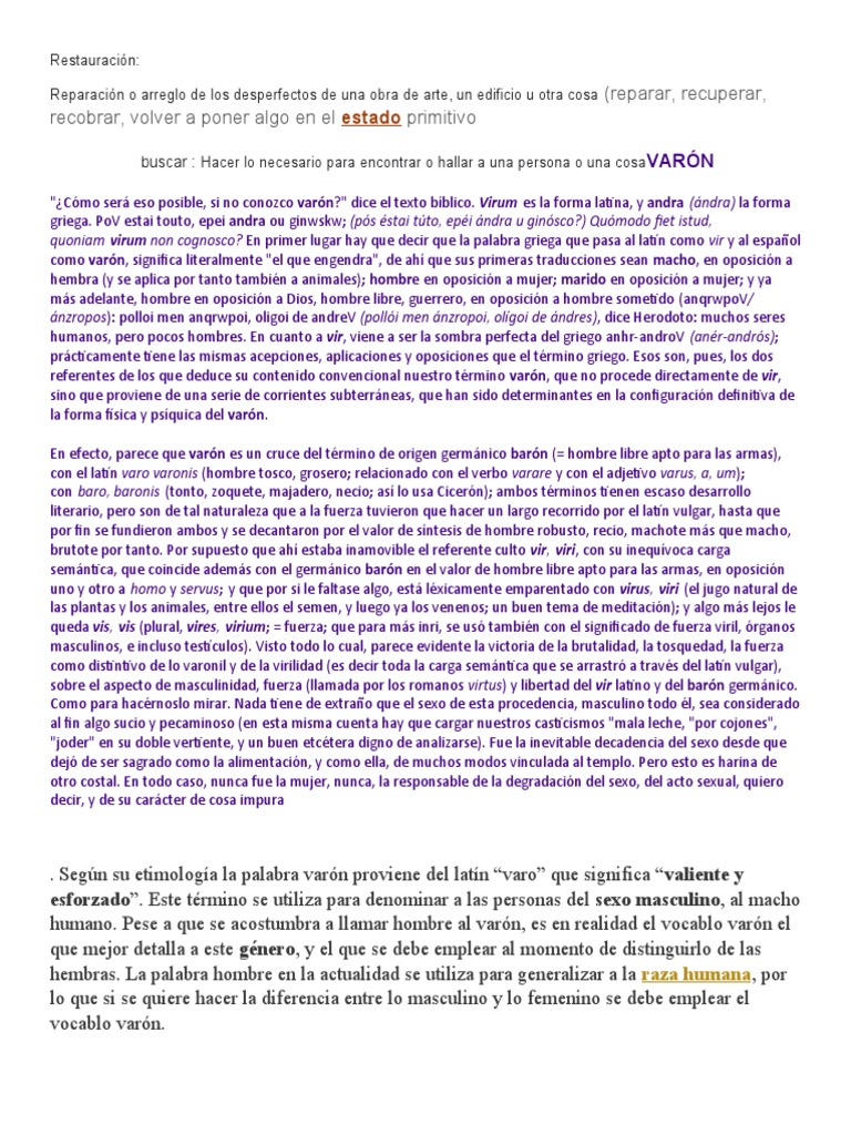 Varon Significado | PDF | Hombre | latín