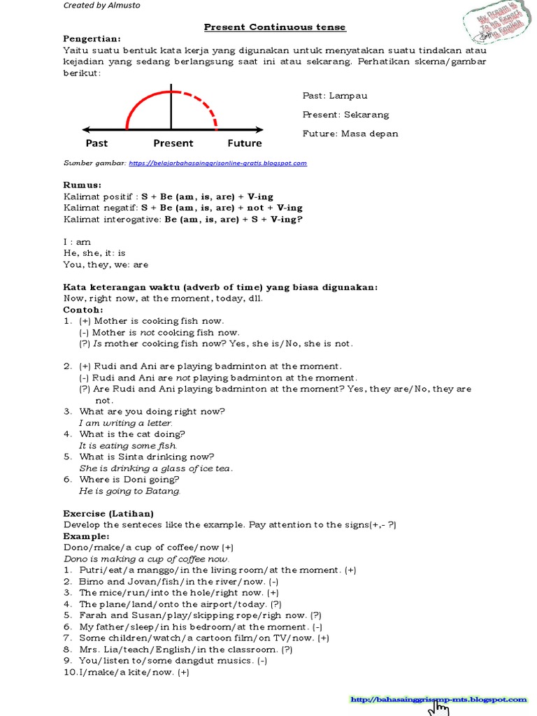 Present Continuous Tense Worksheet | PDF