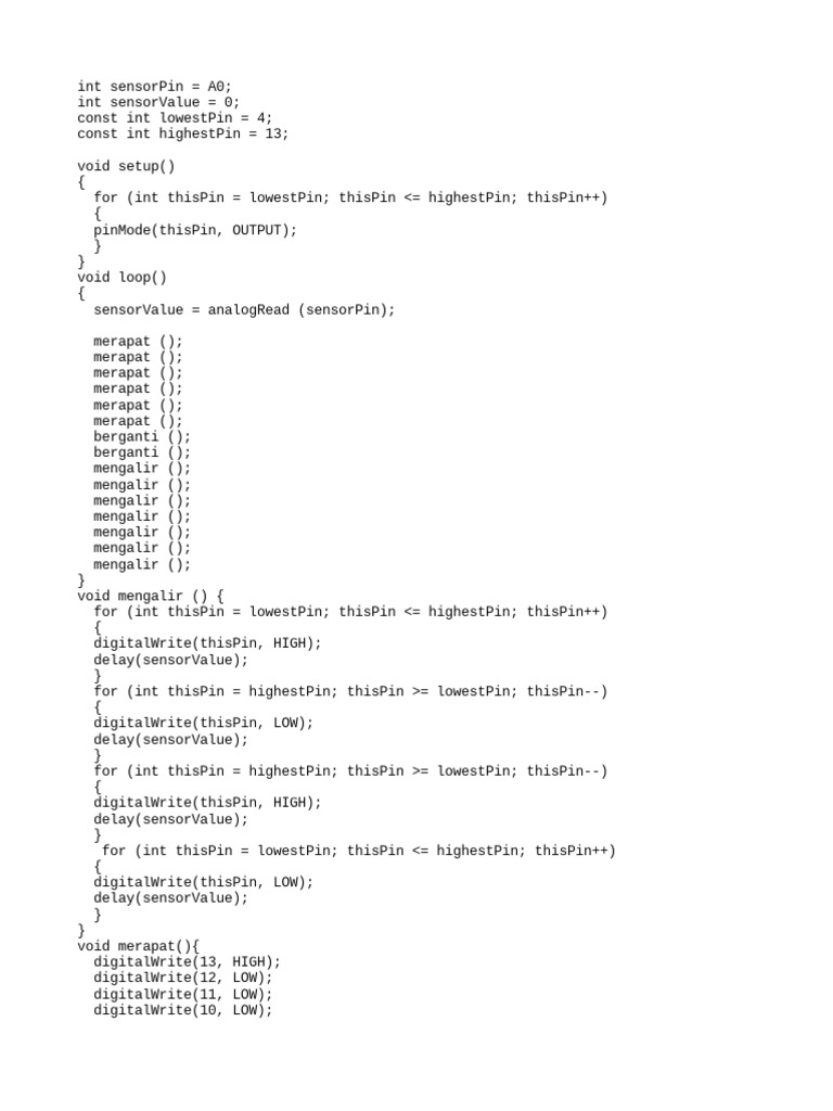 Full Code Led Polisi Blinking | PDF | Software Engineering | Computer Programming