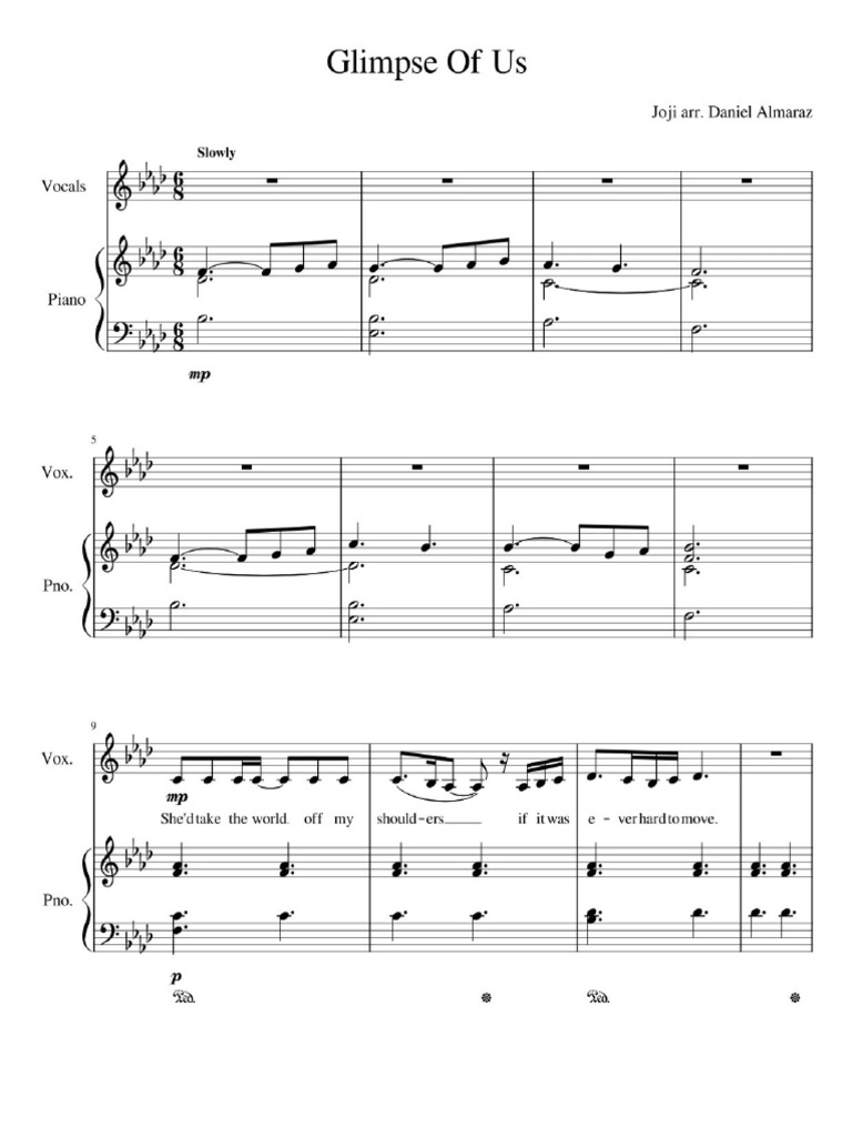 Glimpse of Us Sheet | PDF