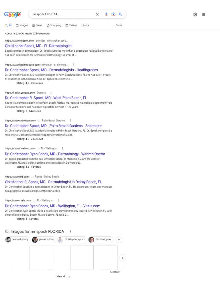 MR Spock FLORIDA | PDF | Dermatology | Spock