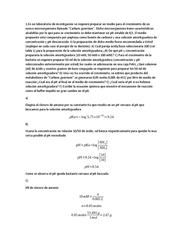 Calculo de PH | Descargar gratis PDF | Solución tampón | Ph