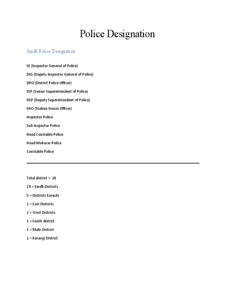 Police Designation | PDF | Law Enforcement | Crime & Violence