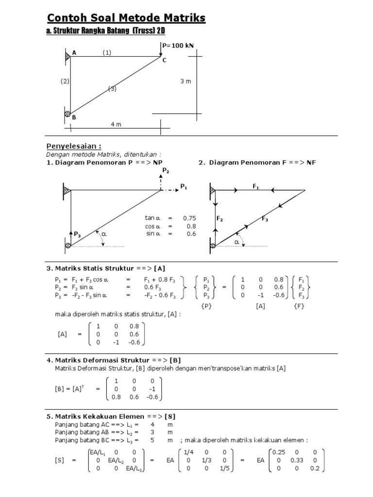 Contoh Soal Truss 2D - 01 | PDF
