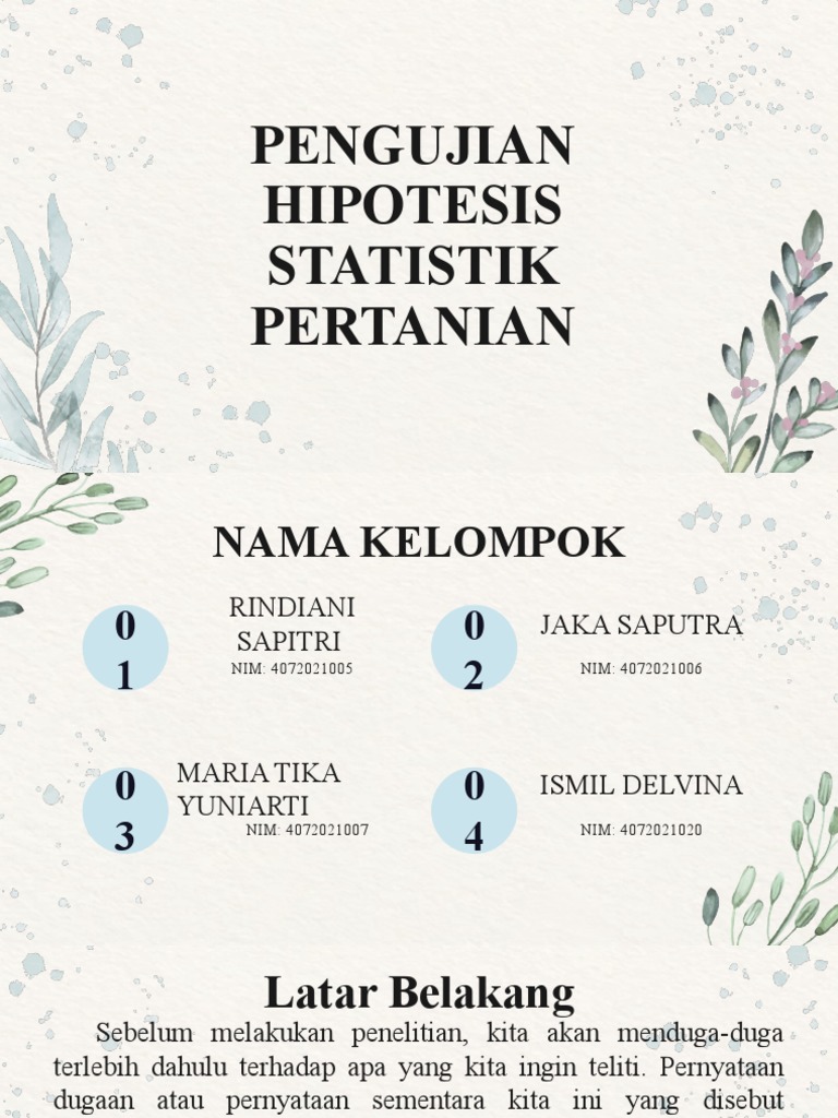 Contoh Pengujian Hipotesis Pertanian | PDF