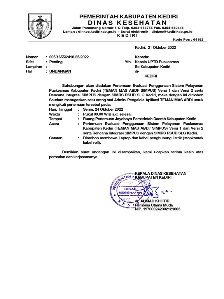 Und-EVALUASI PENGGUNAAN SIMPUS - Integrasi SIMPUS-SIMRS - TTD | PDF