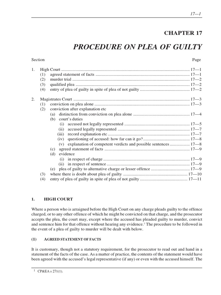 Procedure for Plea of Guilty | PDF | Plea | Criminal Procedure In South ...