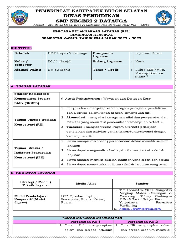 RPL Bimbingan Klasikal | PDF