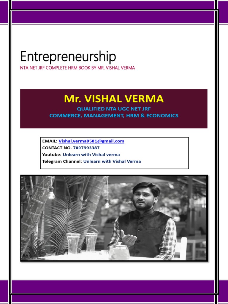 Entrepreneurship Book by Vishal Verma | PDF | Entrepreneurship | Business Plan