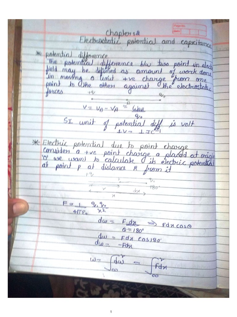 Physics Chapter 2 Notes Class 12 | PDF Physics Chapter 2 Notes Class 12 | PDF