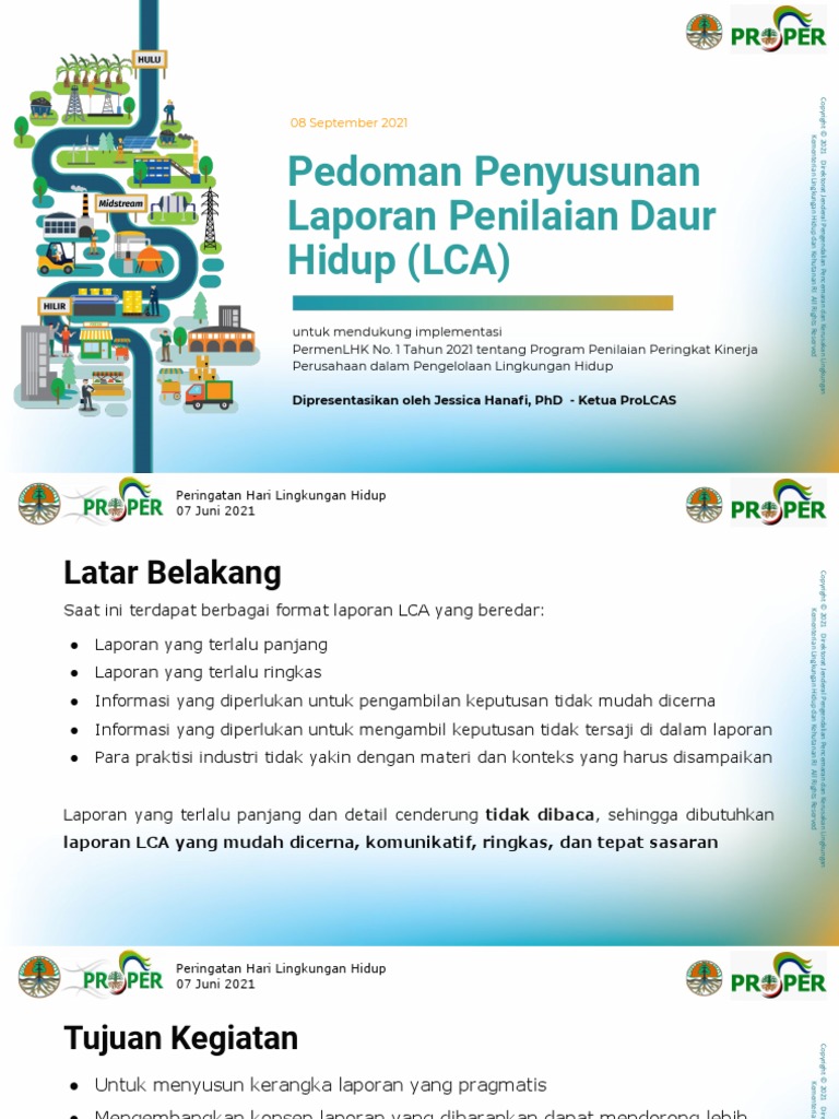 Presentasi - Launching Edisi 1 Pedoman Pelaporan LCA - PROPER Jessica (2,88MB) | PDF