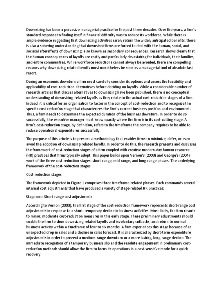 Downsizing and Outsourcing | PDF | Outsourcing | Layoff