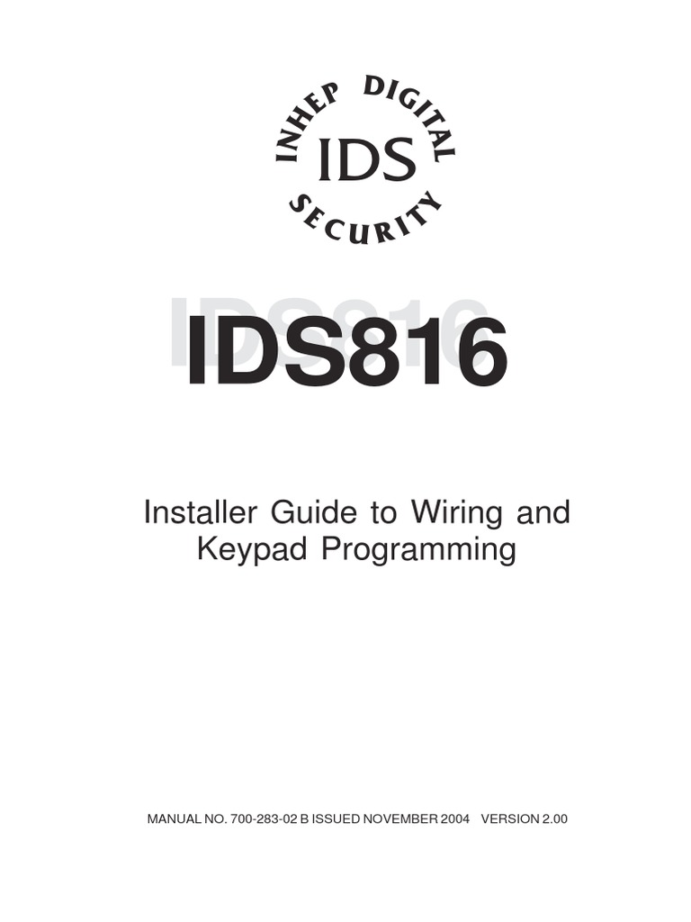 IDS816 Installer Manual | PDF | Telephone | Switch