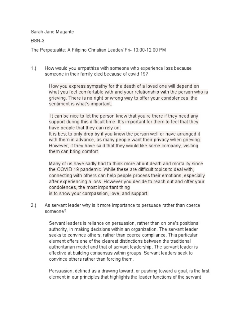 Magante - Final Task 1 in FCL 3105 | PDF | Servant Leadership | Empathy Magante - Final Task 1 in FCL 3105 | PDF | Servant Leadership | Empathy