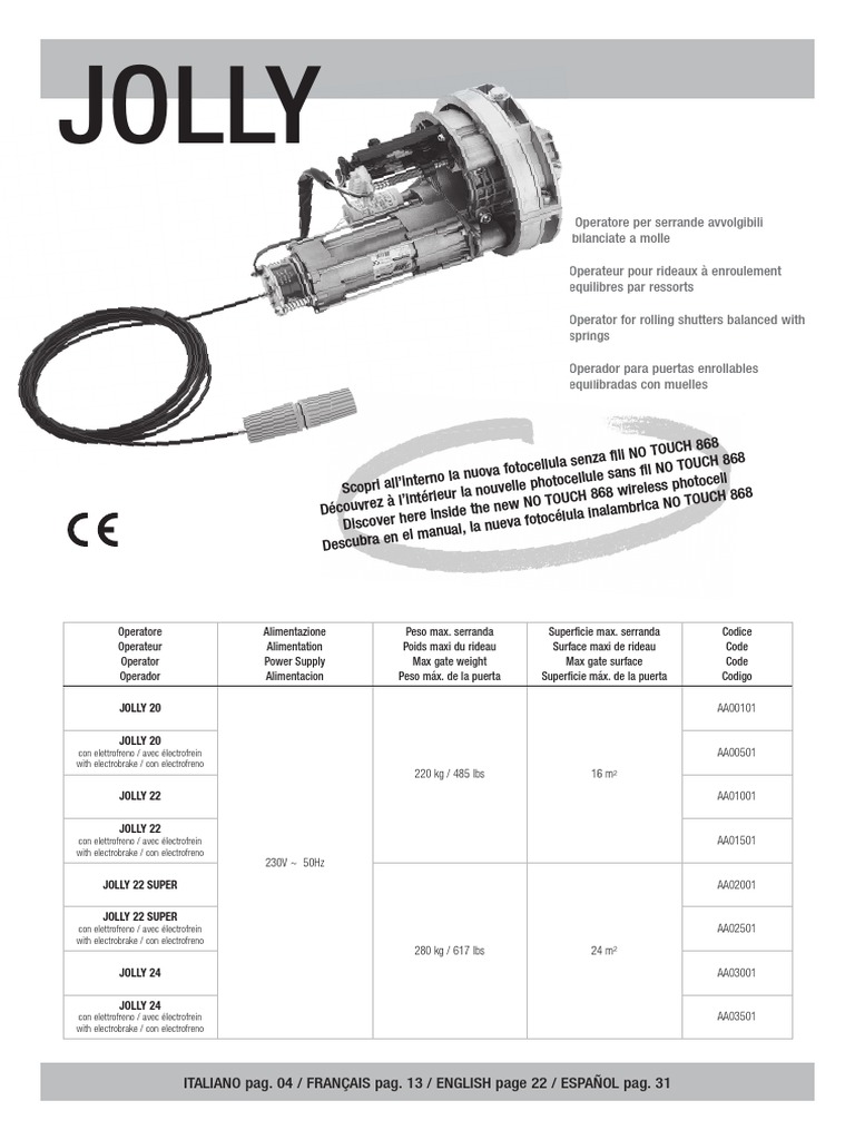 Motor Cental Jolly - Botonera y Caja Flat (Pag 38) | PDF | Tornillo ...