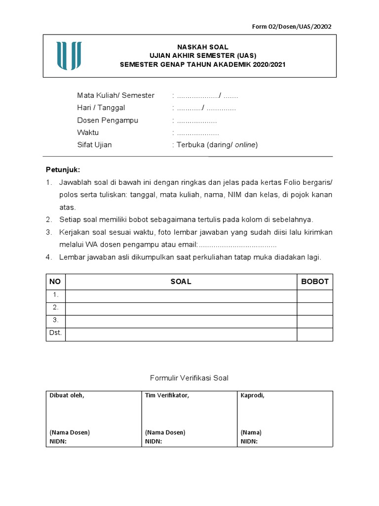 Format Naskah Soal 2 | PDF