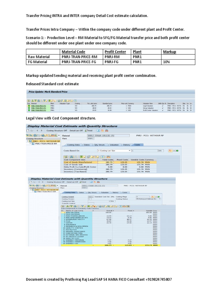 Inter and Intra Company Transfer Price | PDF | Cost Of Goods Sold ...