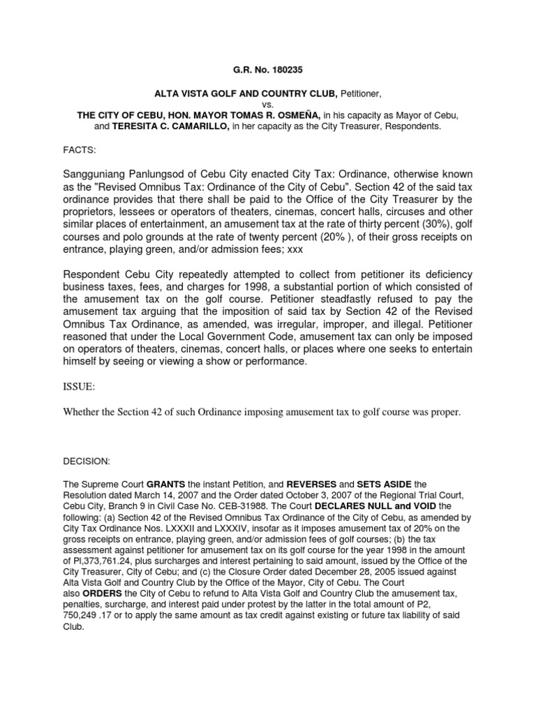 GR 180235 | PDF | Taxes | Fee