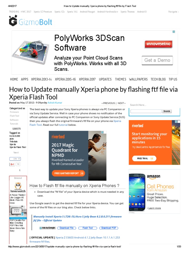 How To Update Manually Xperia Phone by Flashing FTF File by Flash Tool | PDF | Android ...