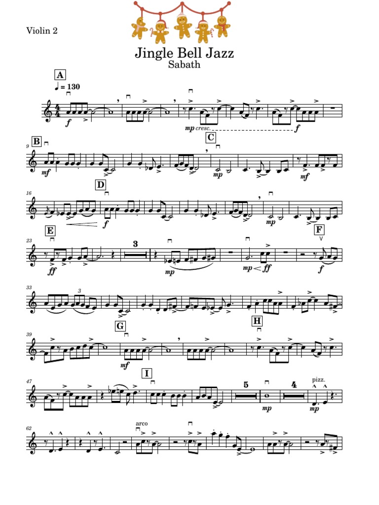 Jingle Bell Jazz: Sabath | PDF | String Instruments