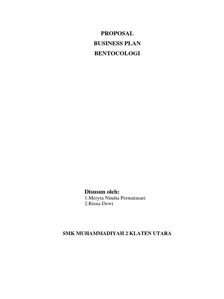 Proposal Usaha Kuliner Bentocologi | PDF