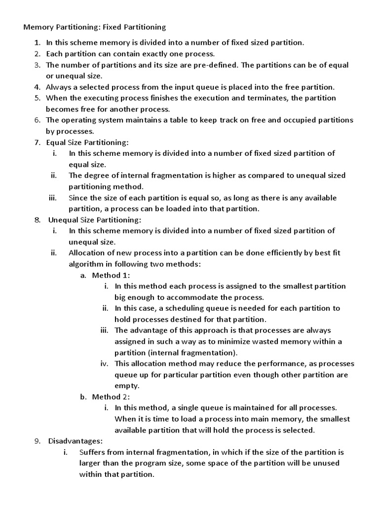Memory Partitioning | PDF | Scheduling (Computing) | Computing