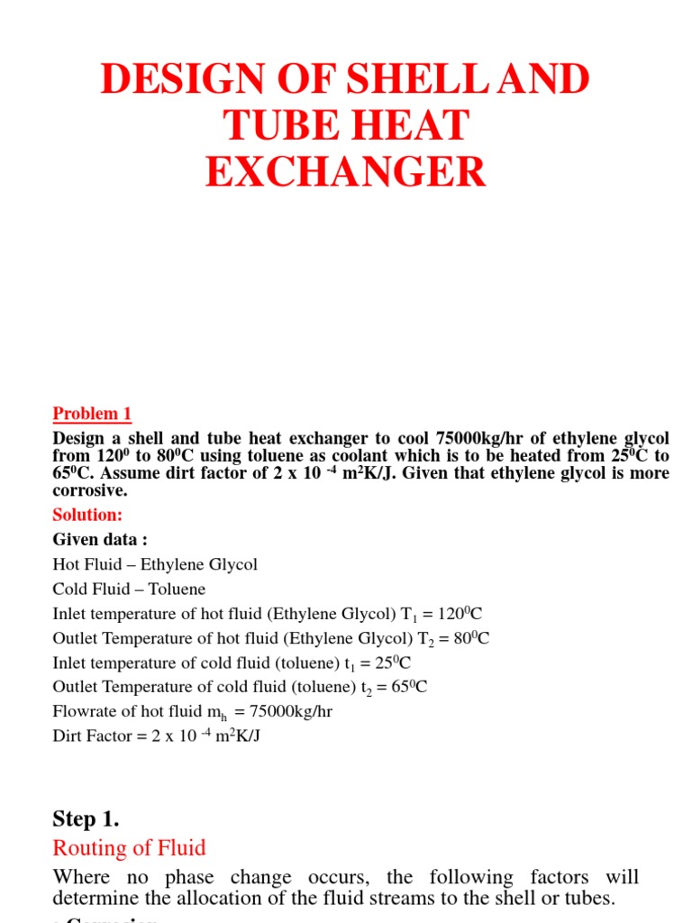 Design of Shell and Tube Heat Exchanger | PDF | Heat Transfer | Fluid ...