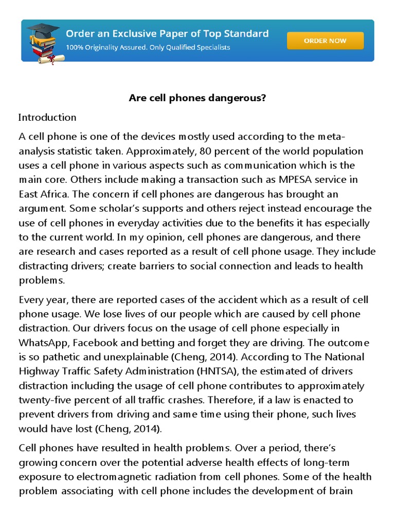 Are Cell Phones Dangerous | PDF | Mobile Phones | Cancer