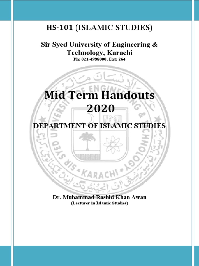 Mid Term Handouts 2020, HS-101 Islamic Studies, Muhammad Rashid Awan ...