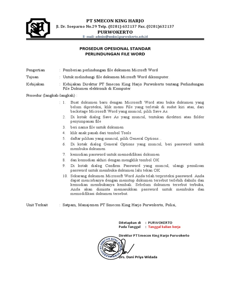 SOP Protect Dokumen | PDF