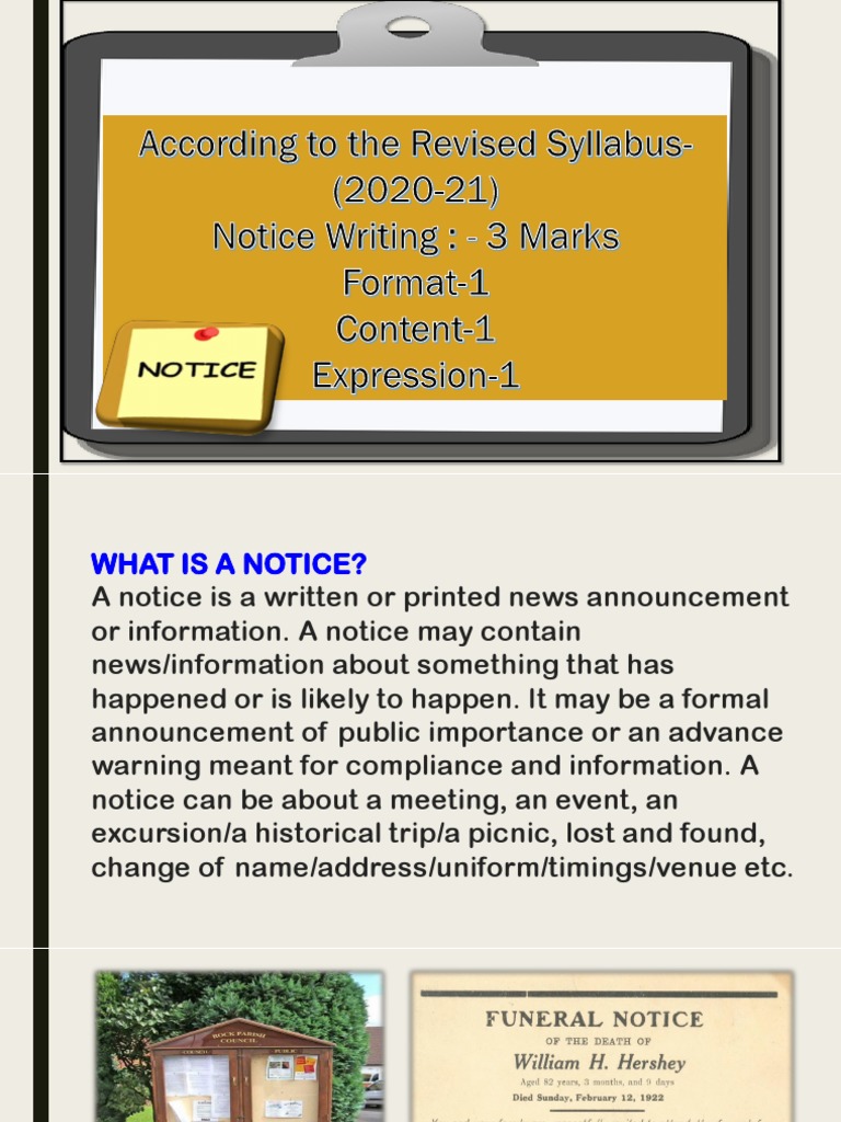 Notice Writing | PDF | Newspapers | News
