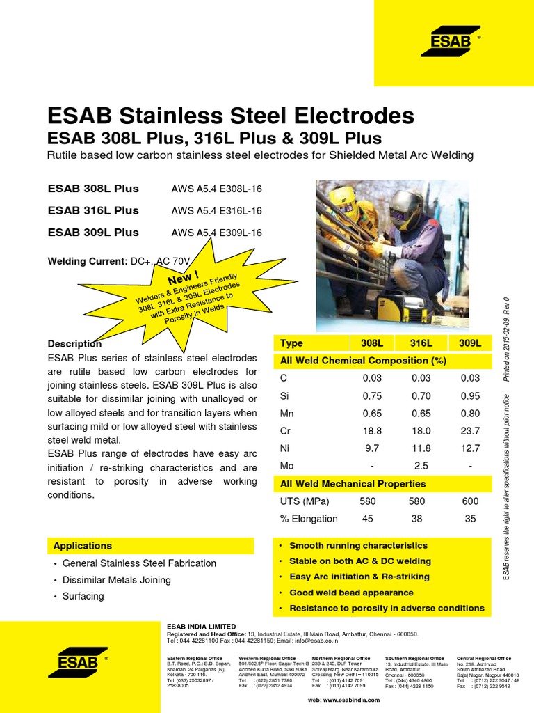 Esab Stainless Steel Electrode | PDF | Construction | Welding