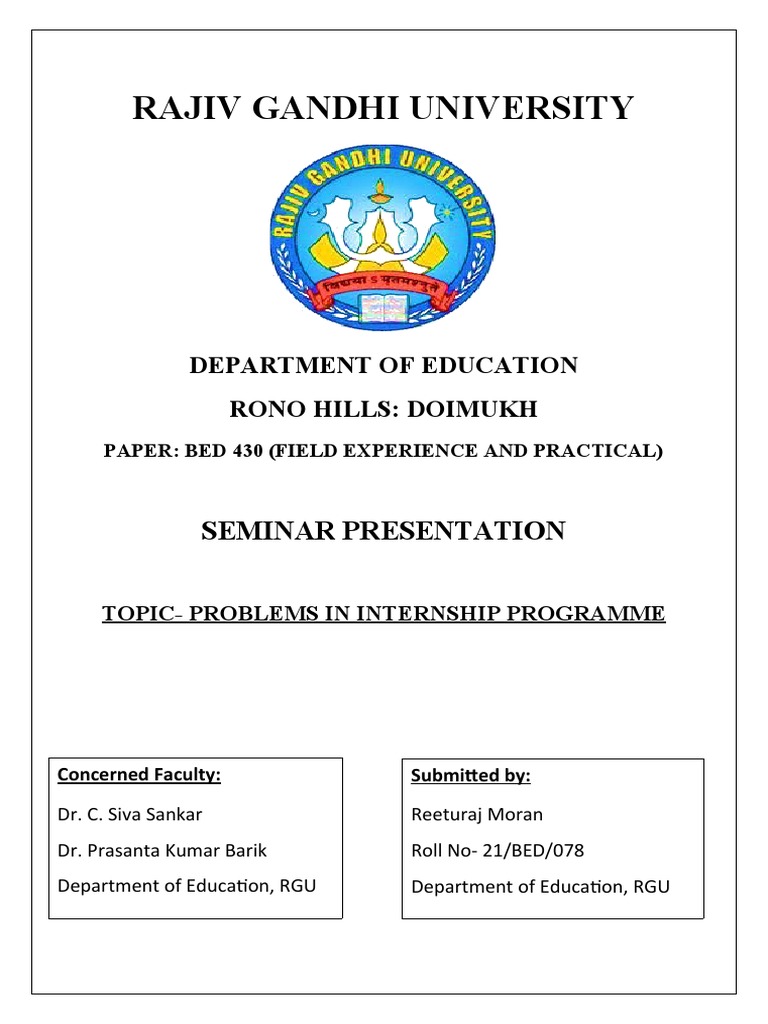 Seminar Front Page | PDF