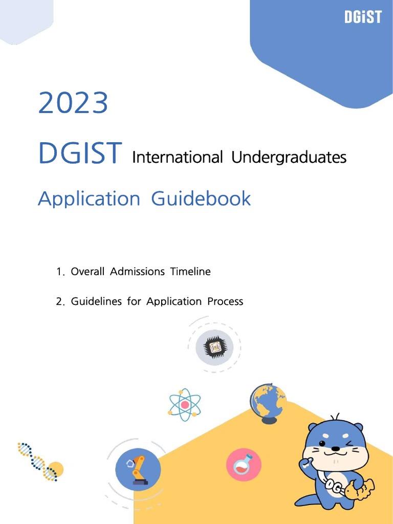 2023 DGIST International Undergraduates Application Guidebook | PDF ...