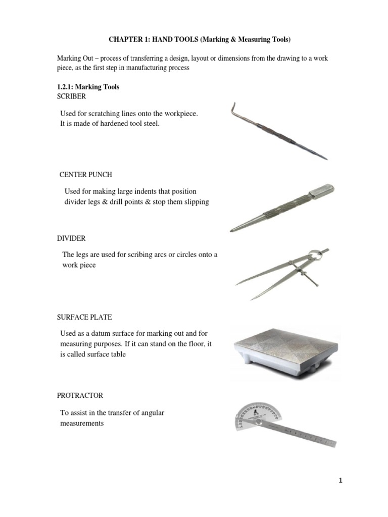 Chapter 1-Hand Tools | PDF | Tools | Metalworking
